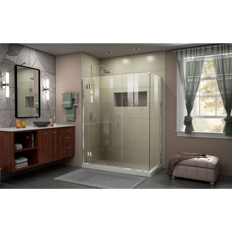 DreamLine Unidoor-X 48 in. W x 34 3/8 in. D x 72 in. H Frameless Hinged Shower Enclosure | Wayfair